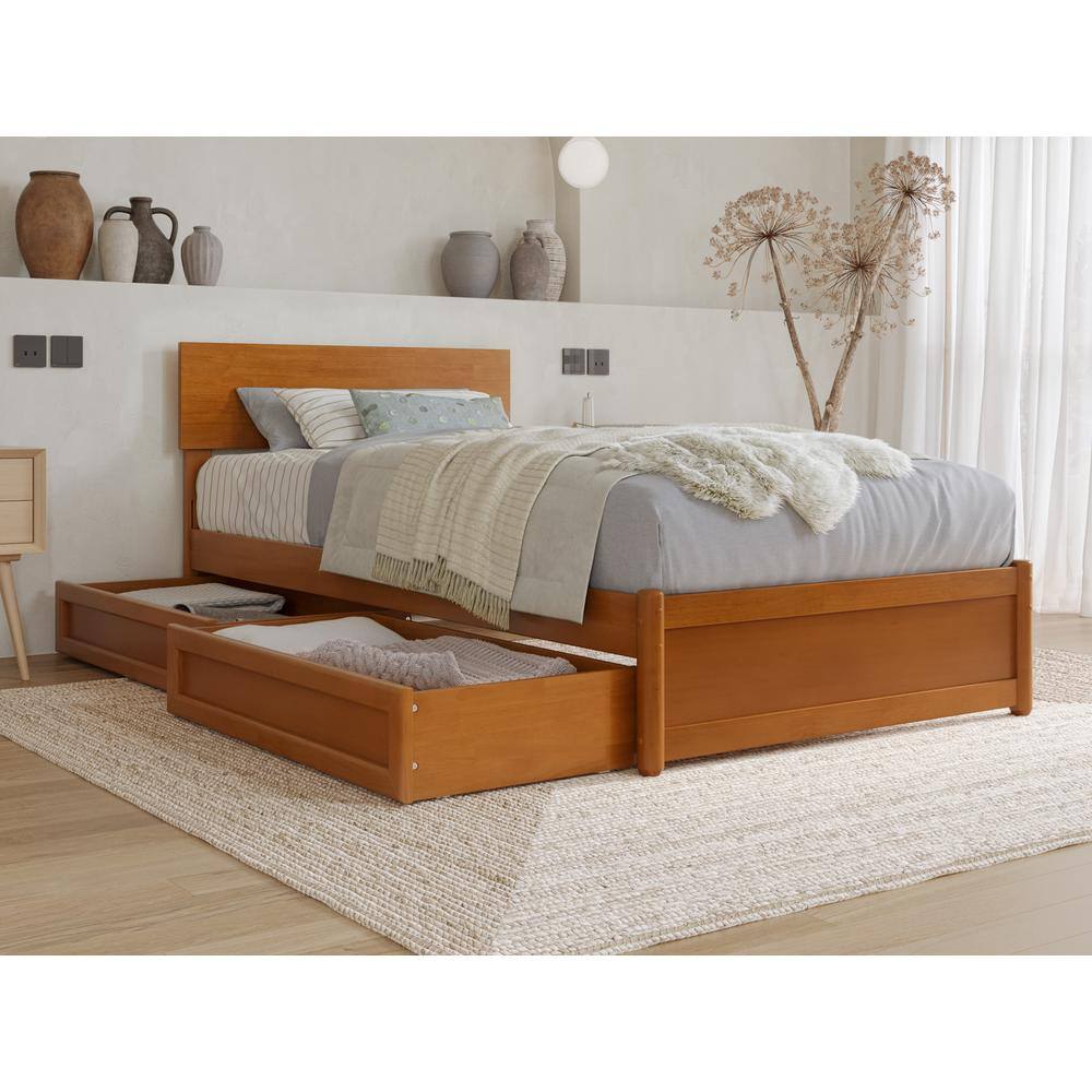 AFI Wesley Light Toffee Natural Bronze Solid Wood Frame Twin XL ...