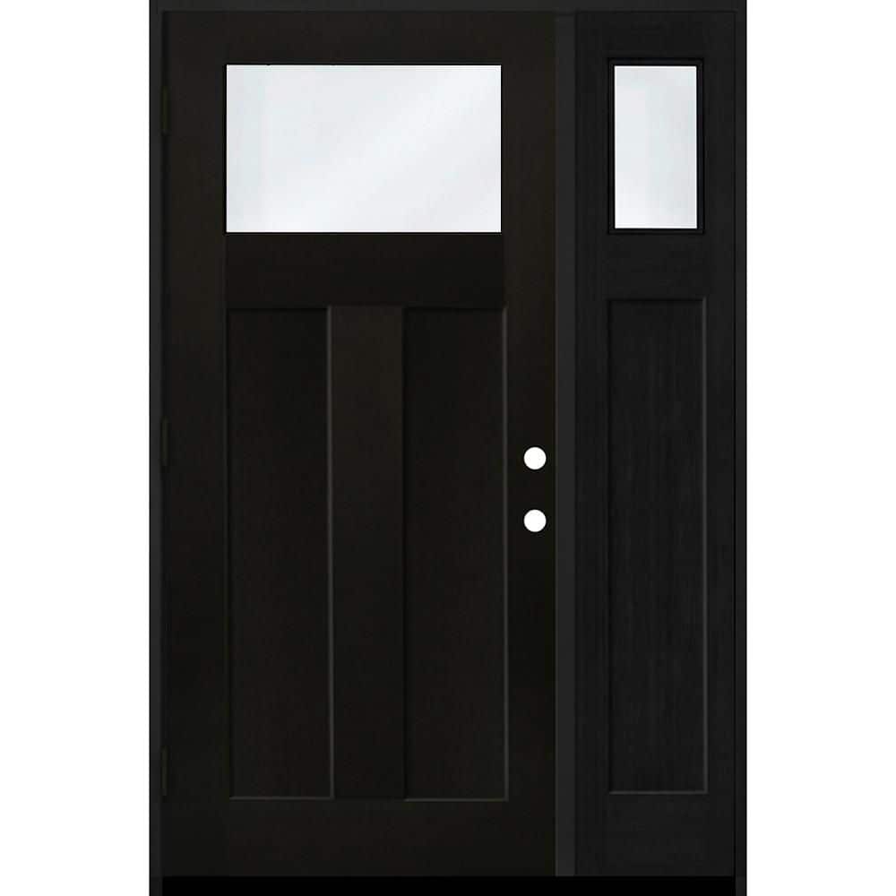 Steves & Sons Regency 51 in. x 80 in. 1/4 TopL Clear Glass RHOS Onyx ...