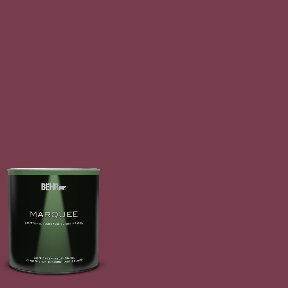 BEHR MARQUEE 1 qt. #ICC-110 Vintage Merlot Semi-Gloss Enamel Exterior ...