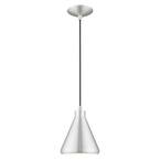 Livex Lighting Metal Shade Mini Pendants 1 Light Brushed Aluminum Mini ...