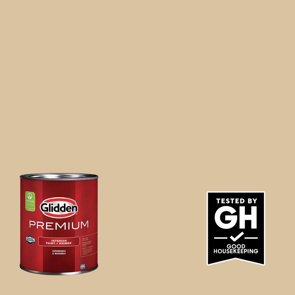 Glidden Premium 1 qt. Birch Beige PPG1094-3 Flat Interior Latex Paint ...
