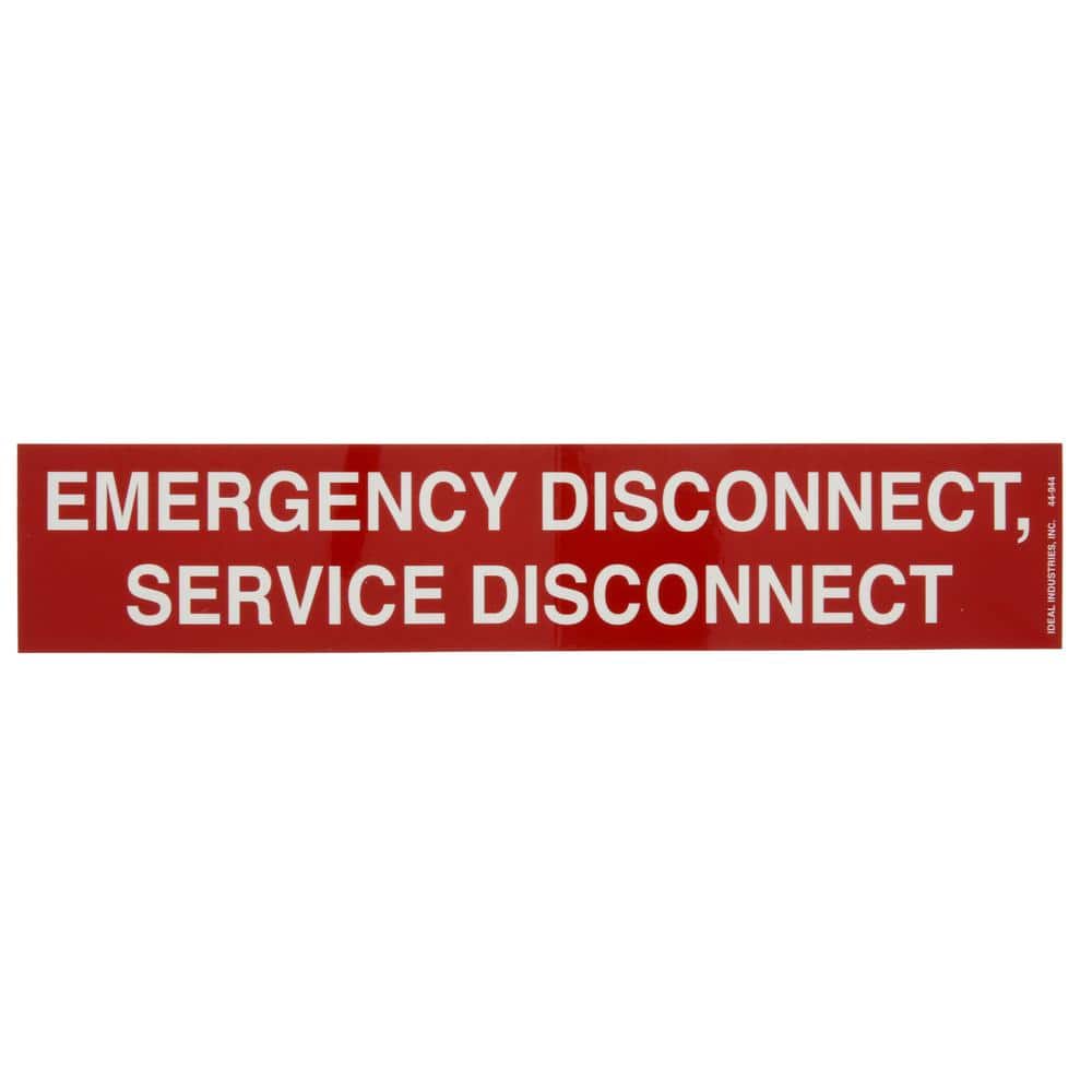 IDEAL NEC Emergency Disconnct Label, 1-3/4 in. x 9 in. Adhesive (5-Pack ...
