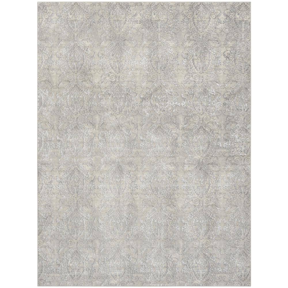 Inspire Me! Home Decor Iliana Light Grey 9 ft. x 12 ft. Damask ...