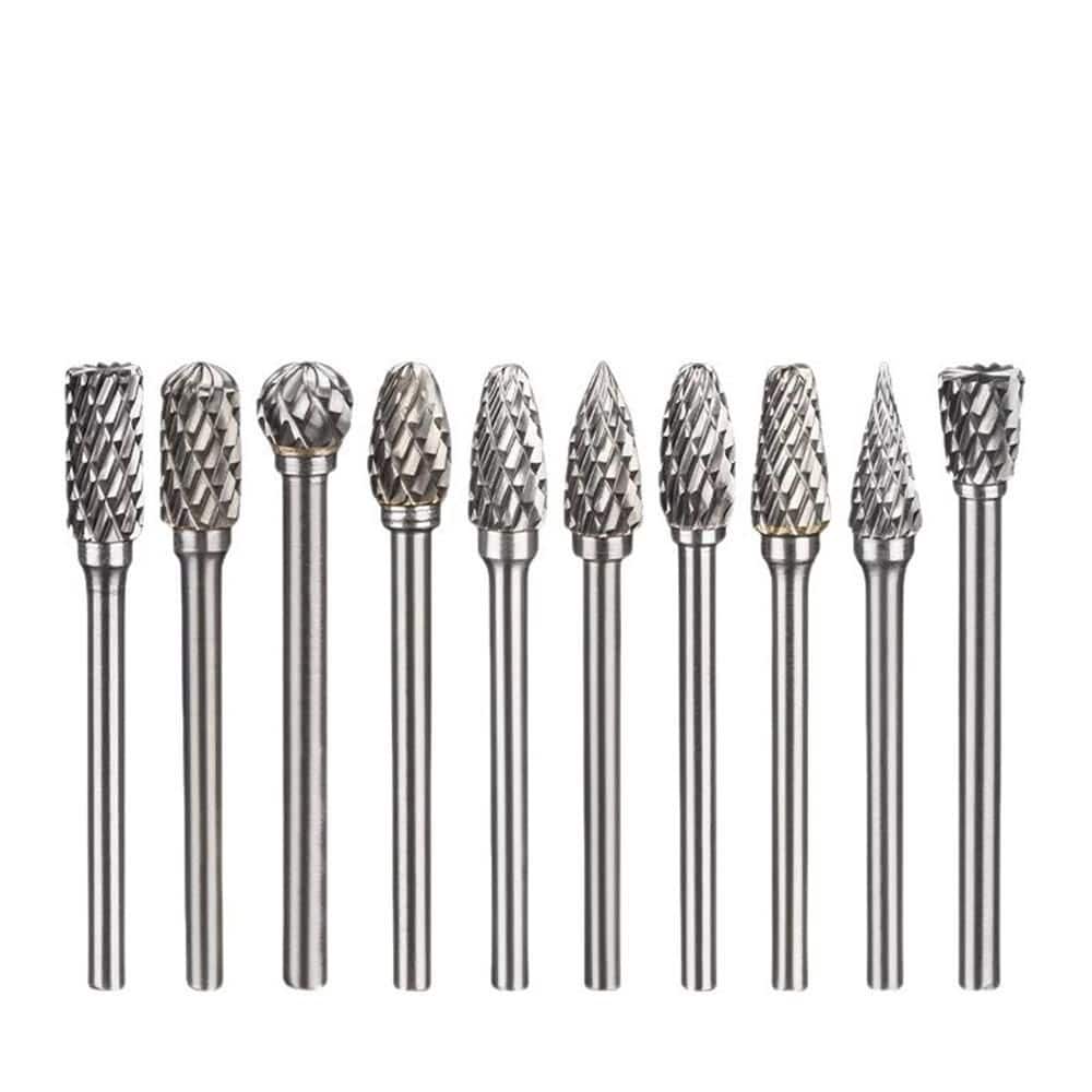 Wellco 1/8 in. Carbide Burr Set Rotary Tool for Attachments Cutting ...