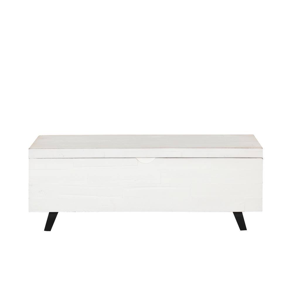 Crawford & Burke Carlisle White Acacia Wood Storage Trunk 46 in ...