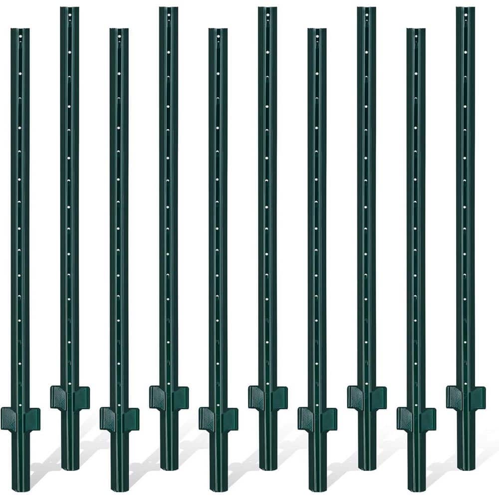 Oyezvary 4 ft. Metal Fence Post Sturdy Duty U Channel Design with ...