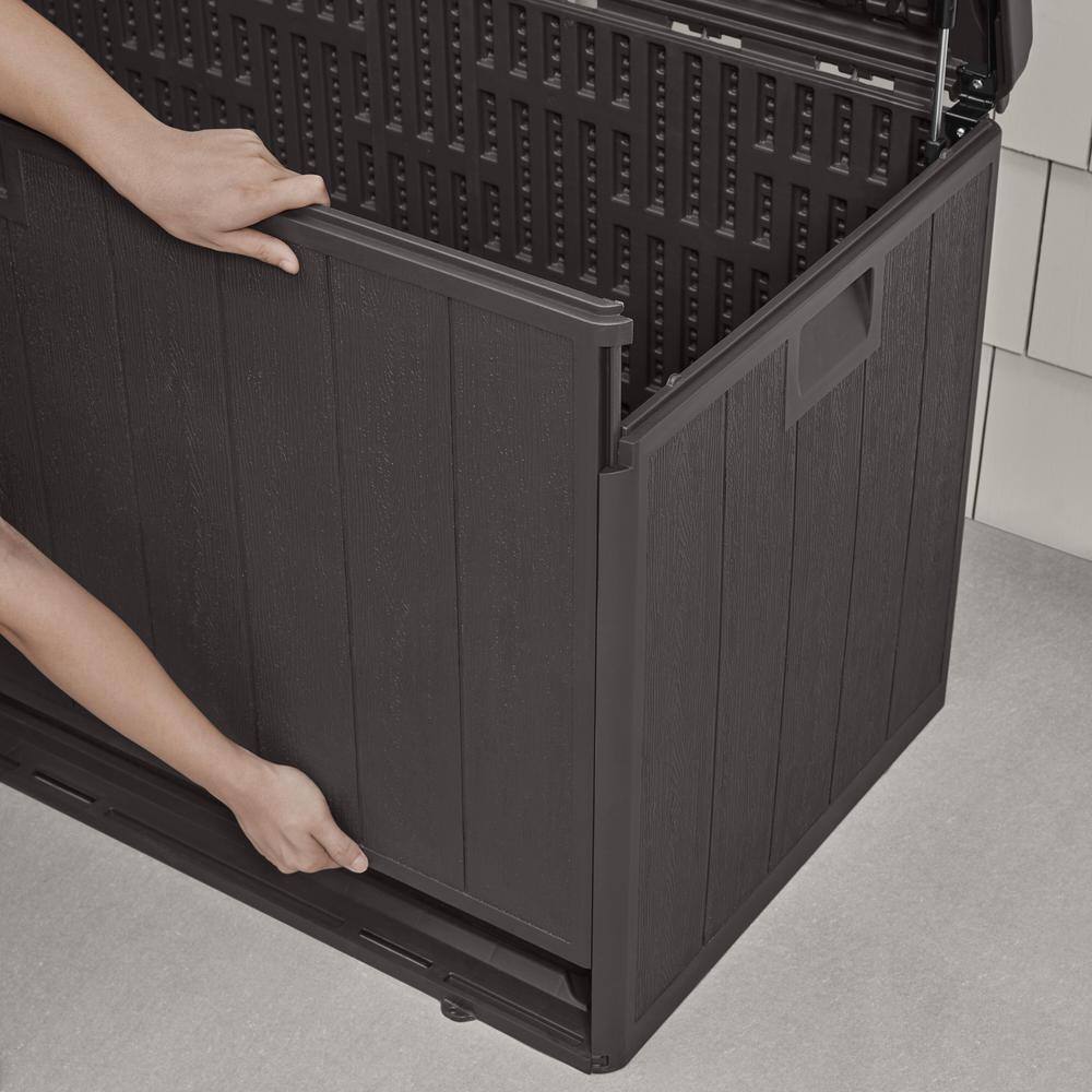 Hampton Bay HBDB110WLGGS-SL 110 Gal. Brown Resin Wood Look Outdoor ...