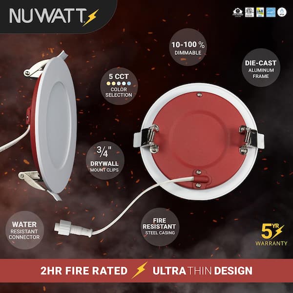 Fire Rated Recessed Lighting Fixtures 3" Inch 2 Hour Fire Rated
