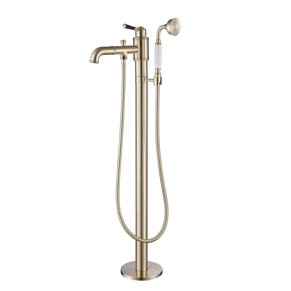 Tomfaucet Single-Handle Floor Mount Freestanding Tub Faucet with Hand ...