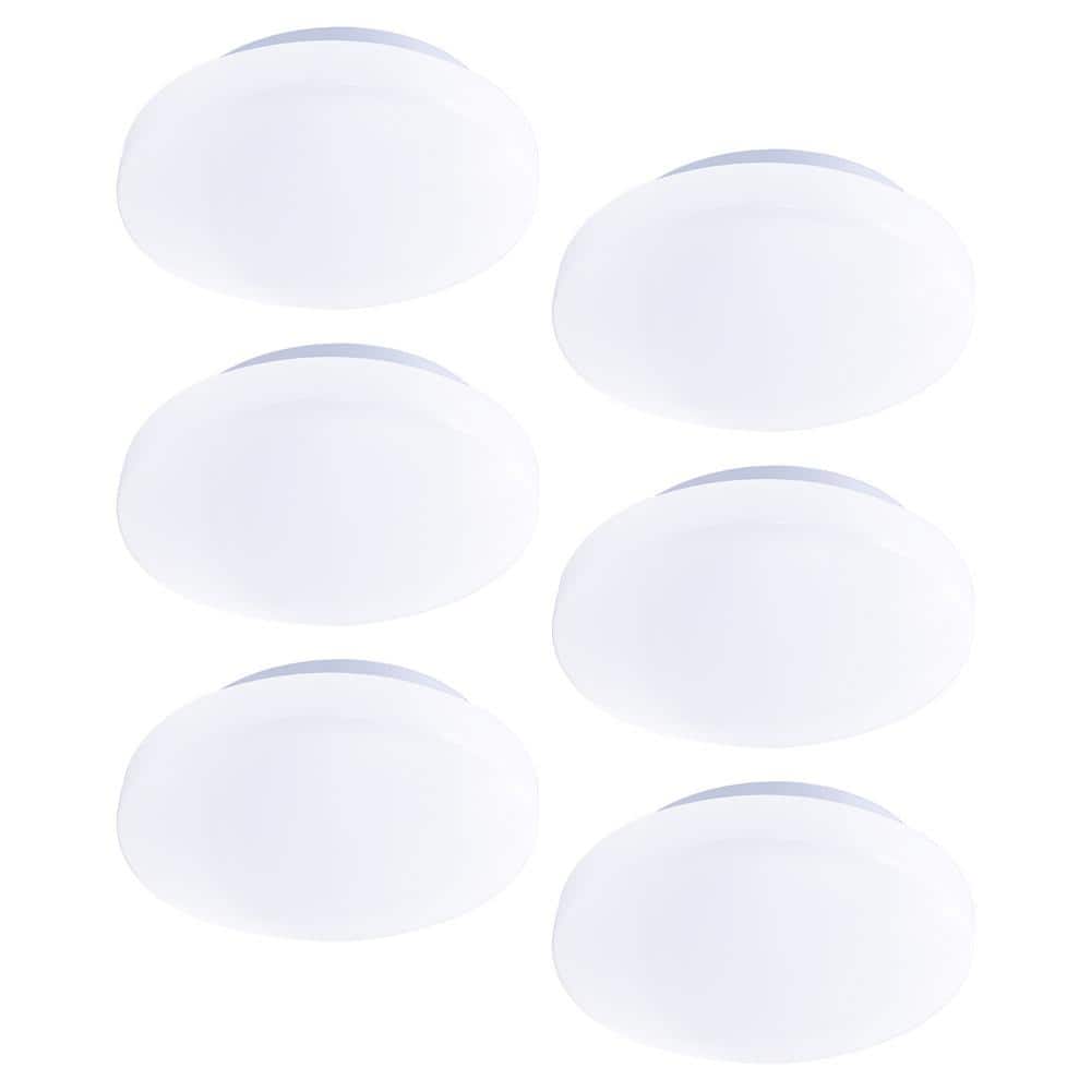 Lecoht 8 in. White Integrated LED 4000K Flush Mount Ceiling Light ...