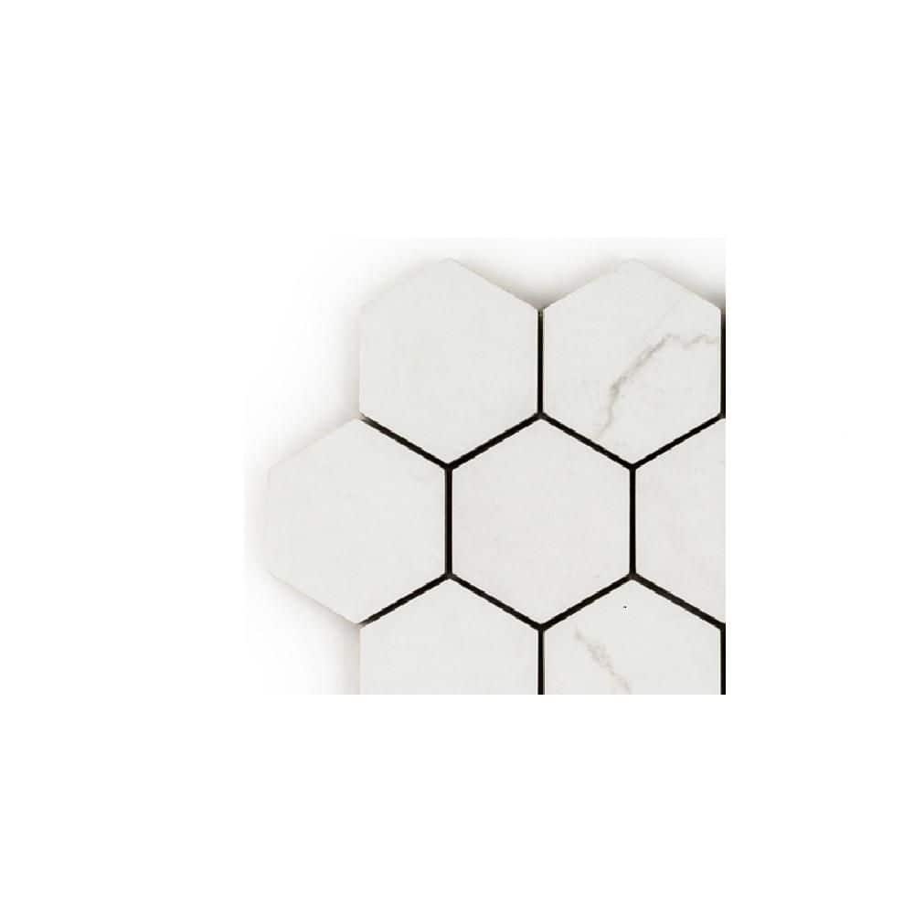 Jeffrey Court Take Home Tile Sample - 3" Hexagon Ivory Light 4 in. x 4 ...