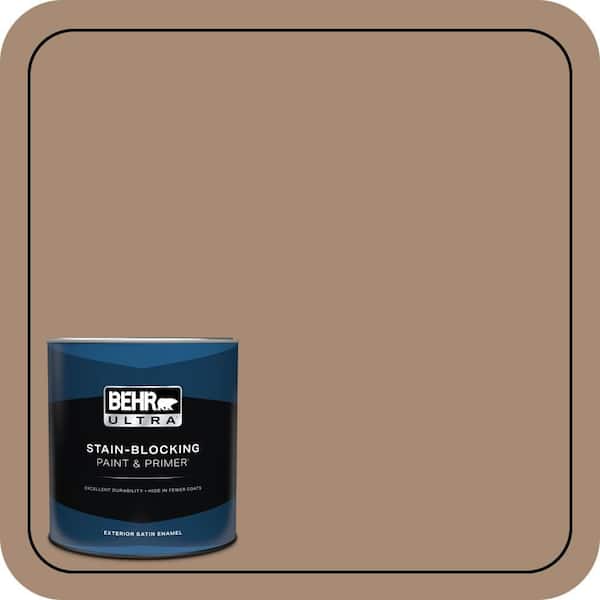 BEHR ULTRA 1 qt. #N240-5 Rodeo Tan Satin Enamel Exterior Paint & Primer ...