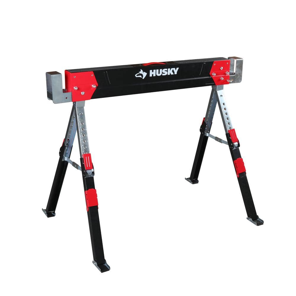 Husky 2 in. x 4 in. Plus 4 in. x 4 in. adjustable Saw Horse/Jobsite ...