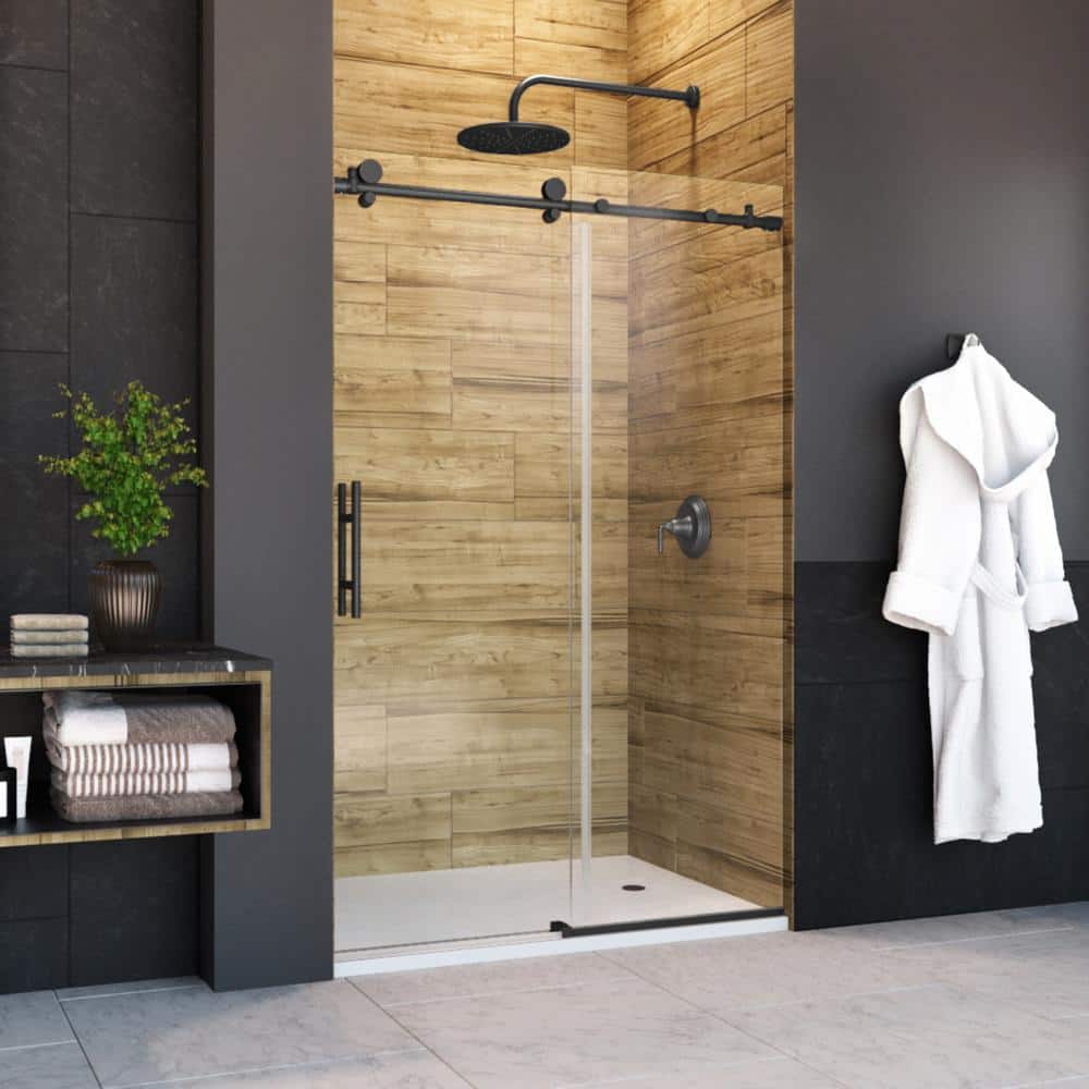 Holcam Eclipse 48 in. W x 76 in. H Sliding Frameless Shower Door in ...