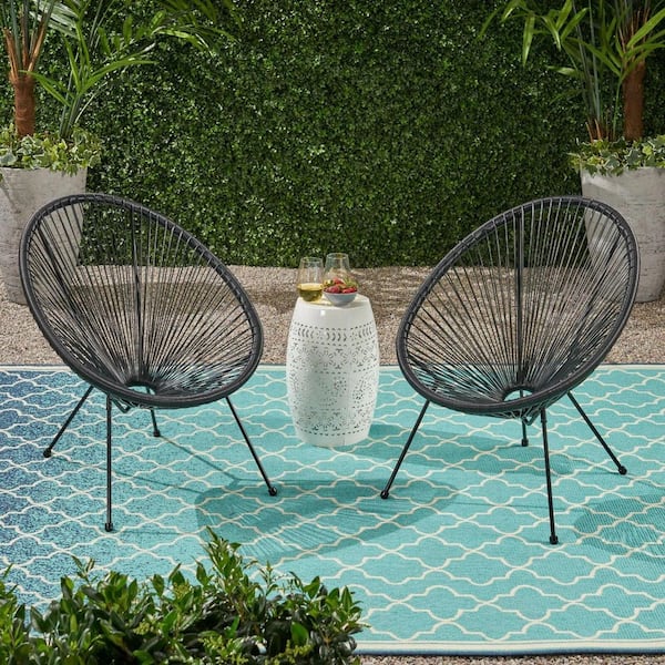 Metal Outdoor Bar Stool, Stable Structure, Rattan Woven Chair, Suitable ...