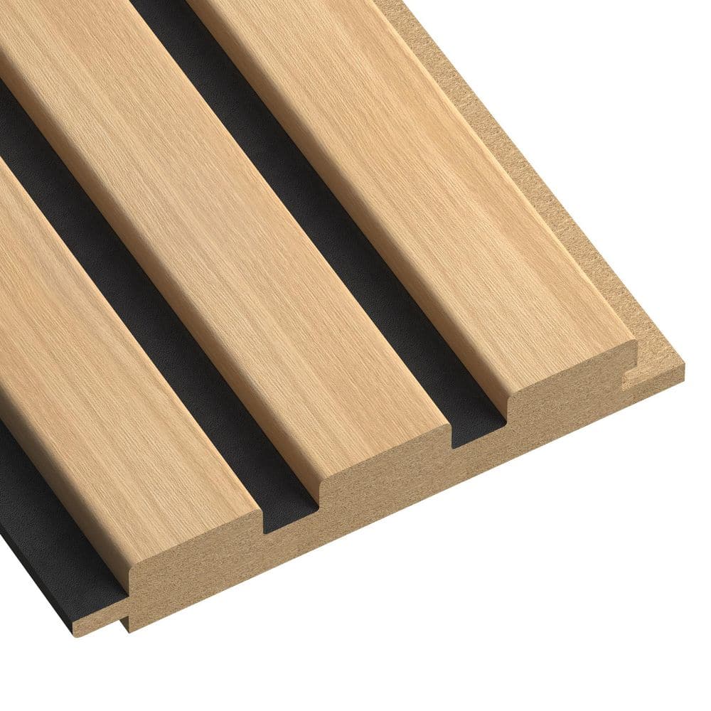 Ejoy 104 in. x 4.72 in. x 0.7 in. Solid Wood Wall 3-Grid Cladding ...