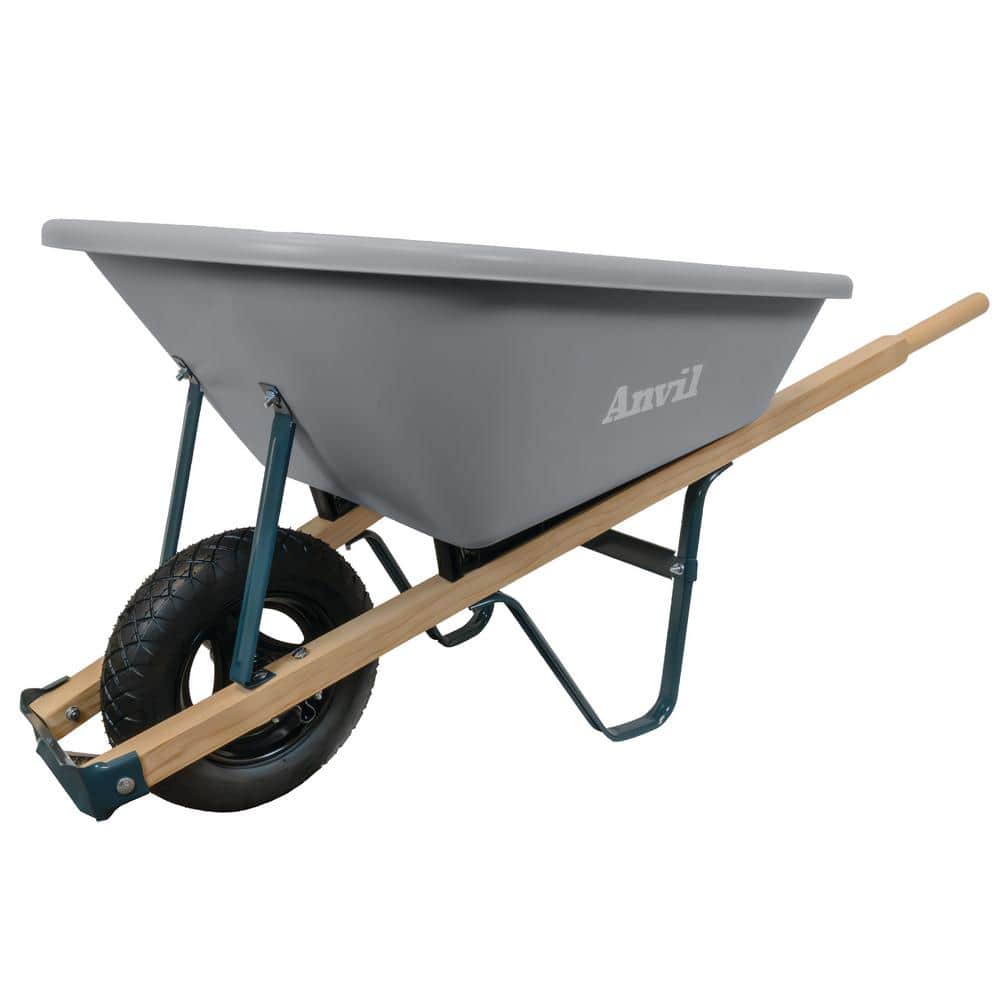 Anvil 5 cu. ft. Poly With Wood Handles 35285 - The Home Depot