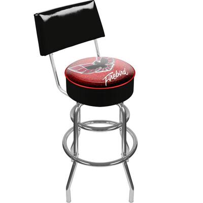 Trademark Pontiac Firebird 30 in. Chrome Swivel Cushioned Bar Stool ...