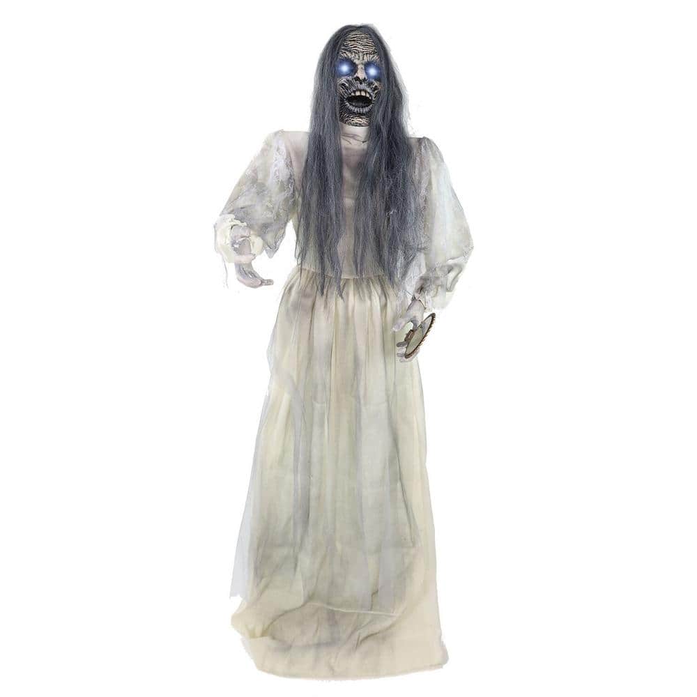 Haunted Hill Farm 5.3 ft. Animatronic Haunted Woman Prop with Lights ...