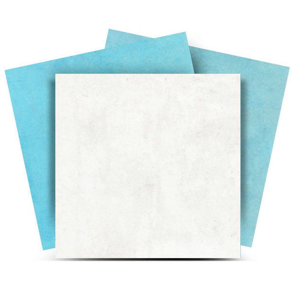 MI ALMA Light Blue/White R165 7 in. x 7 in. Vinyl Peel and Stick Tile ...