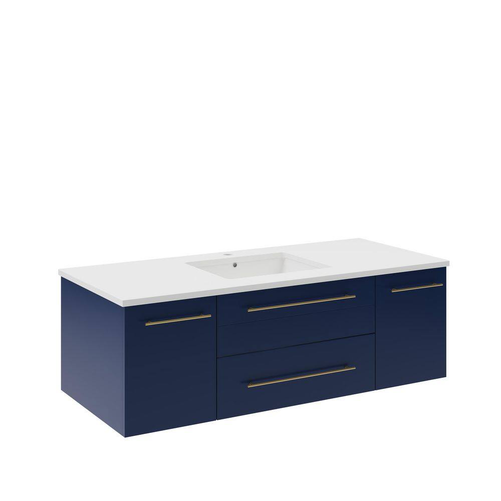 Reviews for Fresca Lucera 48 in. Single Sink Wall Mount Floating Royal ...