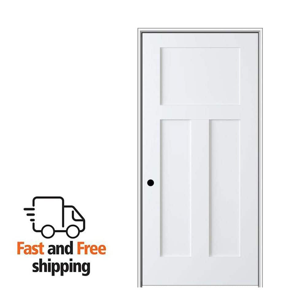 MMI DOOR Shaker Flat Panel 20 in. x 80 in. Right Hand Solid Core Primed ...