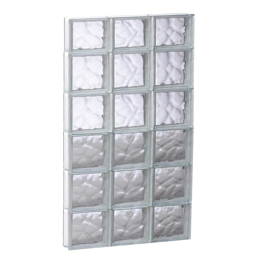 Clearly Secure 23.25 in. x 44.5 in. x 3.125 in. Frameless Wave Pattern ...
