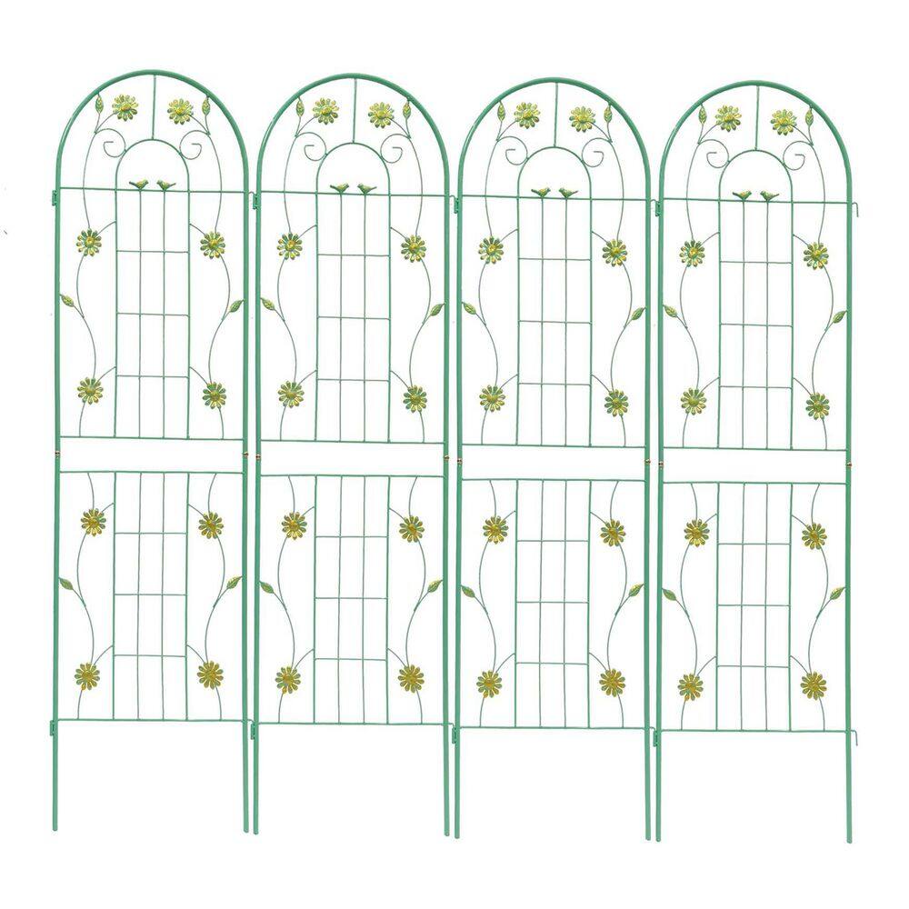 wayofatry 4-Pack 71 in. Height Metal Garden Rustproof Trellis Outdoor ...