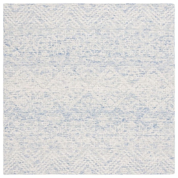 SAFAVIEH Metro 6 ft. x 6 ft. Blue/Ivory Diamond Chevron Square Area Rug ...