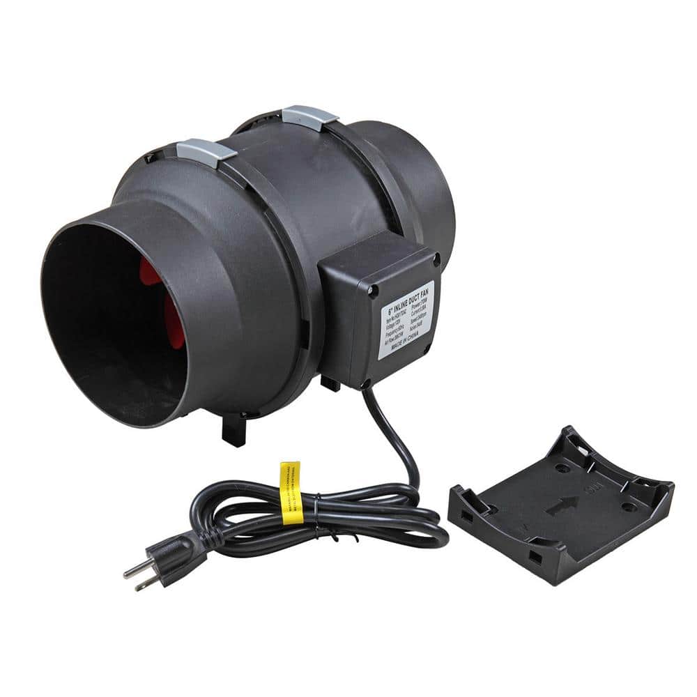 cadeninc 395 CFM Black Red Inline Duct Fan for Ventilation, Exhaust ...