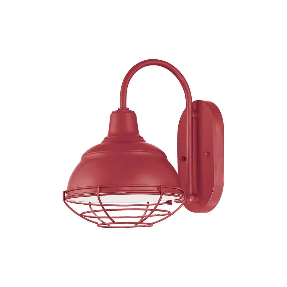 Millennium Lighting 9 in. 1-Light Satin Red Outdoor Hardwired Wall ...