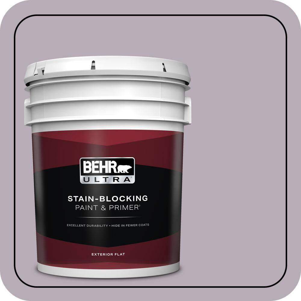 BEHR ULTRA 5 gal. #670F-4 Silverberry Flat Exterior Paint & Primer ...