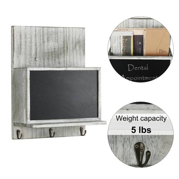 Oumilen Wall Mount Entryway 3-Key Olive-Green Hooks Mail Envelope ...