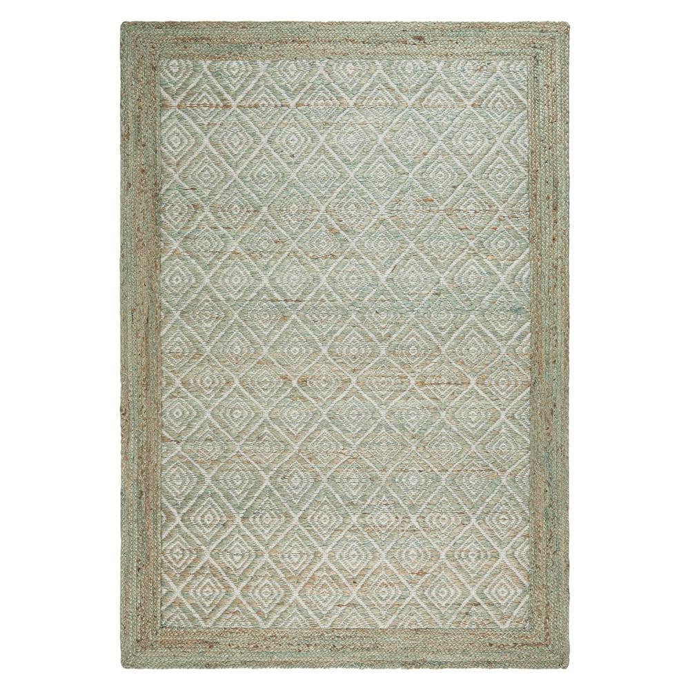 TOWN & COUNTRY LIVING Nalani Textured Diamond 100% Jute Green 3 ft. x 5 ...