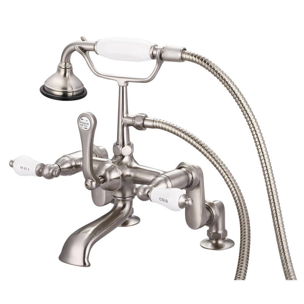 Water Creation 3-Handle Claw Foot Tub Faucet with Labeled Porcelain ...