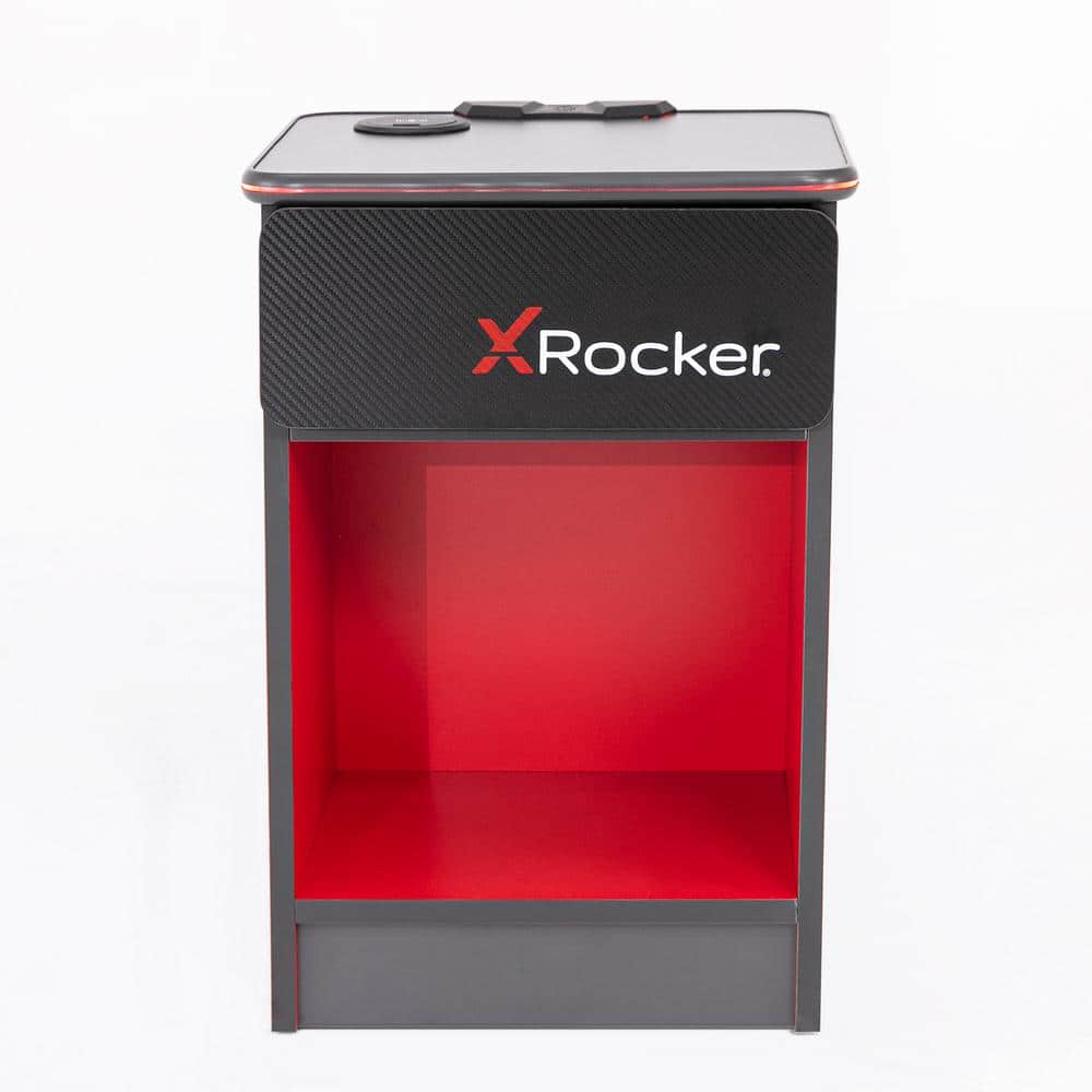 X Rocker Carbon-Tek Gray/Red Gaming End Table with LED, 13.5, Rectangle ...