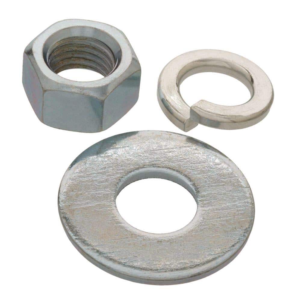 Everbilt 1/2 in. Zinc-Plated Nuts Washer and Lock Washer (6-Piece Per ...