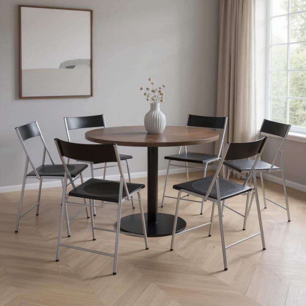 HomeRoots Black, Silver Steel Side Chair Set of 6 2000568250 - The Home ...