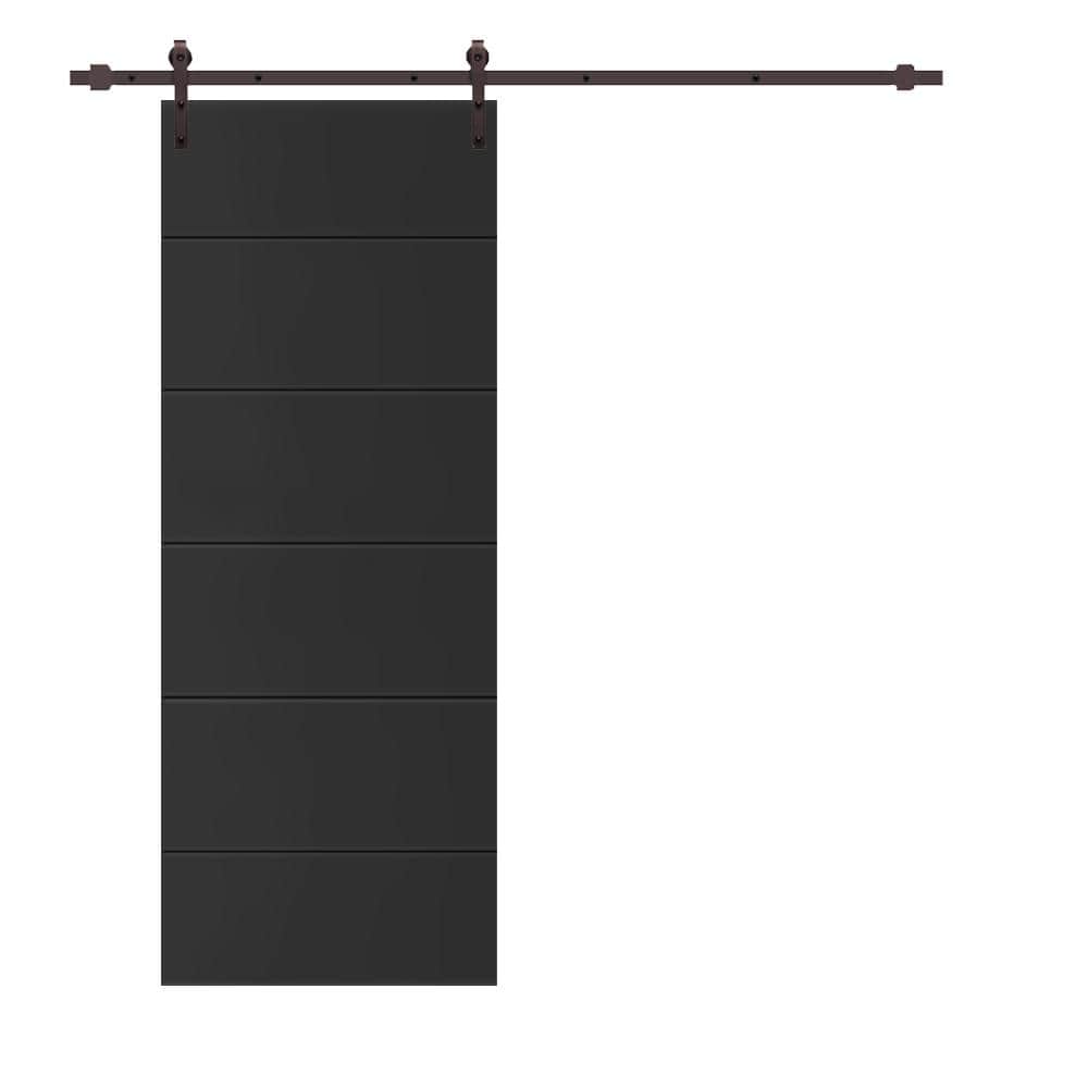CALHOME Modern Classic 36 in. x 80 in. Black Stained Composite MDF ...