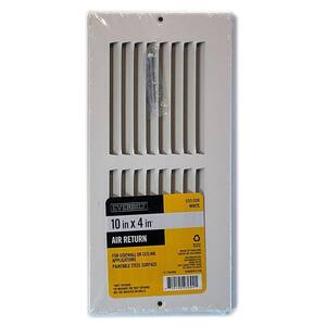 Everbilt 12 in. x 4 in. Steel Return Air Grille in White 71-11204WH ...