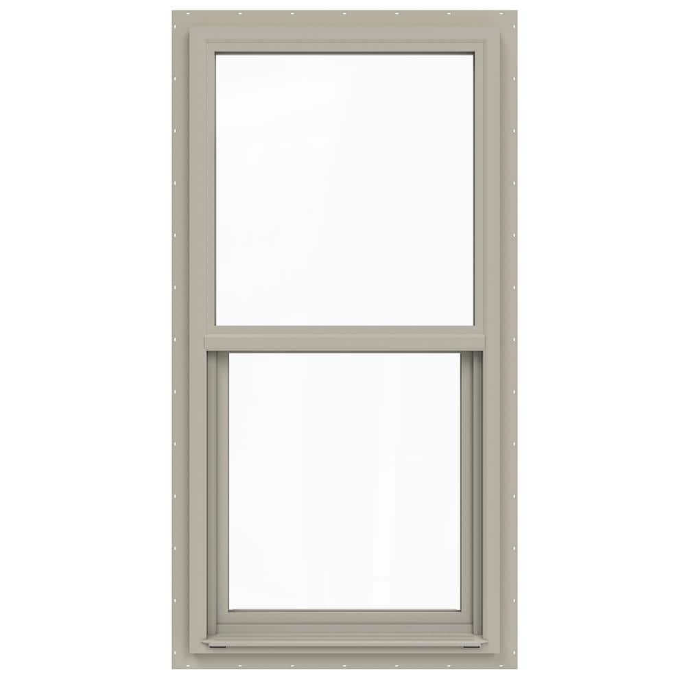 JELD-WEN 24 in. x 42 in. V-4500 Series Desert Sand Single-Hung Vinyl ...