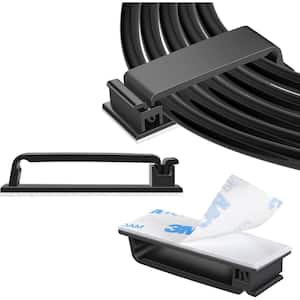Yichuhaoxi 50-Piece Medium Self Adhesive Cable Clips Black Wire Organizer Cord Holder for Desk ...