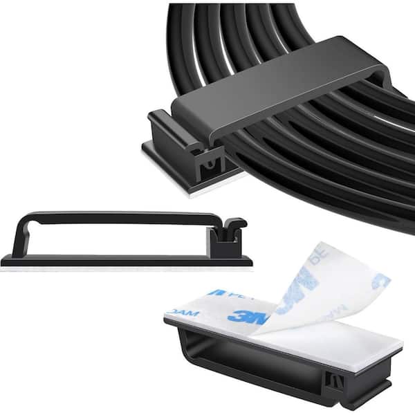 Yichuhaoxi Self Adhesive Cable Clips Black 50 PCS Wire Clips Cable Management Cord Holder for ...