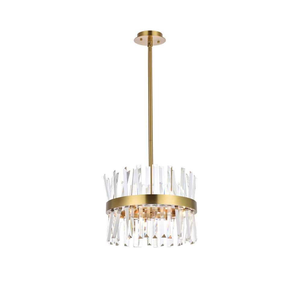 Timeless Home 16 in. 8-Light Satin Gold Pendant Light ELP12400D16SG ...