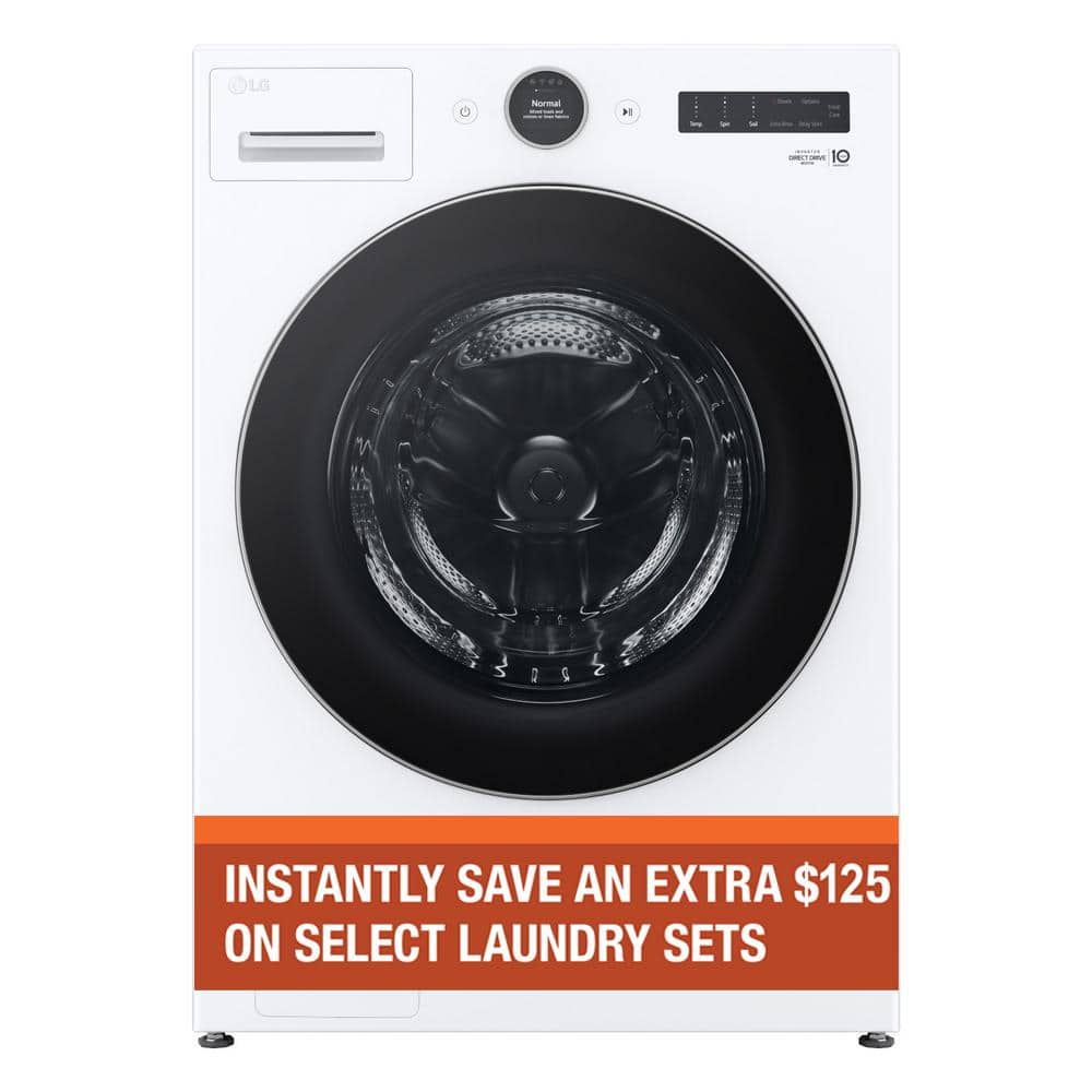 LG 4.5 cu. ft. Stackable Smart Front Load Washer in White with AI ...