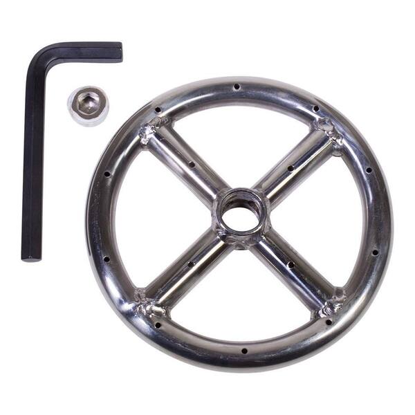 Celestial Fire Glass 6 in. Round Stainless Steel Fire Pit Burner Ring ...