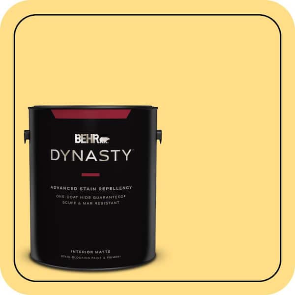 BEHR DYNASTY 1 gal. #330B-5 Yellow Corn Matte Interior Stain-Blocking ...