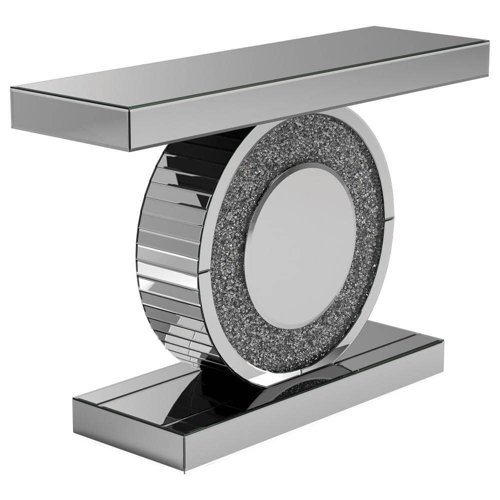 Coaster Bergenia 47.25 in. Silver Rectangle Glass Console Table 951745 ...