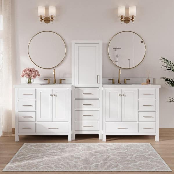 Double Sink - 96 Inch Vanities - Bathroom Vanities with Tops - The Home ...