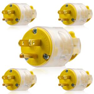 ELEGRP Lighted Straight Blade Plug and Connector Set, 15 Amp 125-Volt ...